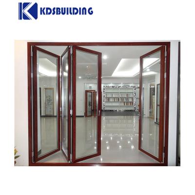 Cina Profili di rottura termica in alluminio placcato Ingresso principale Acrilico reticolato Porta a schermo pieghevole in vendita