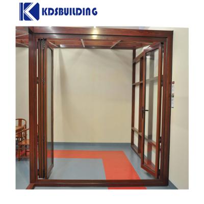 Cina Profili di rottura termica in alluminio placcato Ingresso principale Acrilico reticolato Porta a schermo pieghevole in vendita