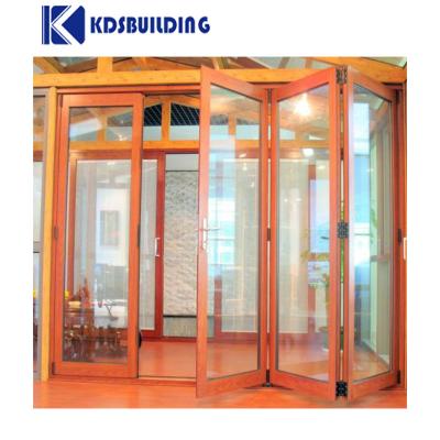 China Xiamen Tweevoudige deuren Aluminium beveiligingsglas vouwbare acryl deuren patio met retracta Te koop