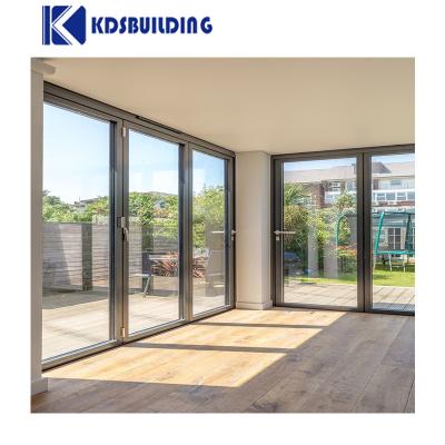 China KDSBuilding Thermal Break Hurricane Proof Aluminium Push And Pull Door Frans Klappend Glijdend Te koop