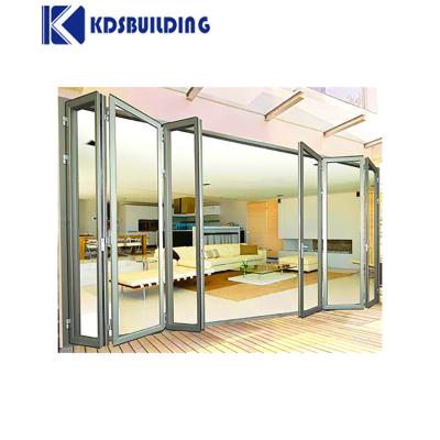 China KDSBuilding Thermal Break Hurricane Proof Aluminium Push And Pull Door Frans Klappend Glijdend Te koop