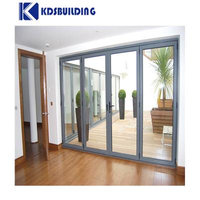 China Horizontaal glijdend thermisch isolatie orkaan impact dubbele glazen aluminium tweevoudige deur Te koop