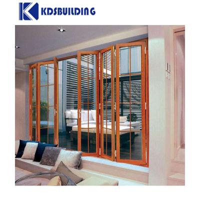 Cina KDSBuilding Xiamen Security Glass Porta d'ingresso in alluminio versato rivestito Porta pieghevole in vendita