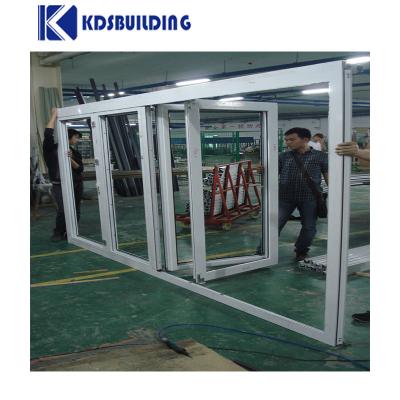 China KDSBuilding Innenraum Französisch Bankettsaal Philippinen Aluminium Bi-Faltfenster Schiebefenster Falttür zu verkaufen