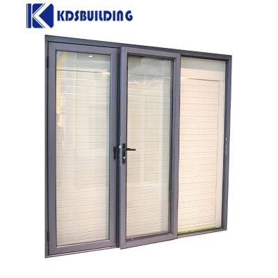 China Hurricane Impact Franse Buitenkant Dubbel Glas Aluminium Casement Vensters En Deuren Voor Huis Te koop