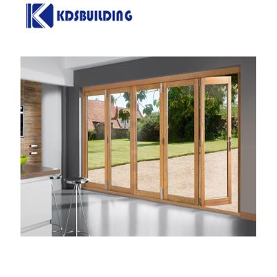China Doppelglas Aluminium Bifold Door KDSBuilding Exterior Thermal Isolation Te koop
