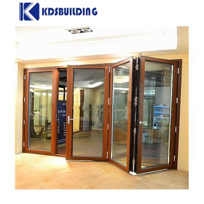 China Doppelglas Aluminium Bifold Door KDSBuilding Exterior Thermal Isolation Te koop