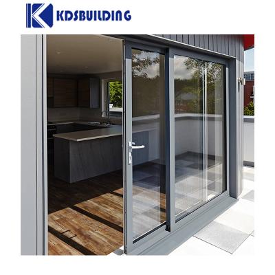 China Verwarmde deur met aluminiumframe AS2047 Dubbelglas schuifdeur voor balkon Te koop