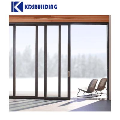 China Verwarmde deur met aluminiumframe AS2047 Dubbelglas schuifdeur voor balkon Te koop