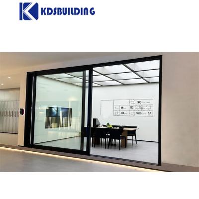 China Geluidsdicht aluminium raam deur orkaan impact proof 4 tracks gehard glas Te koop