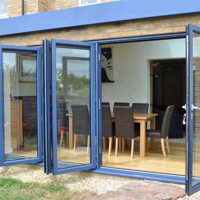 China Bi-Fold Patio Aluminium-Rahmen Tür vertikal Klappschub für den Balkon zu verkaufen