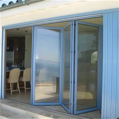 China Bi-Fold Patio Aluminium-Rahmen Tür vertikal Klappschub für den Balkon zu verkaufen