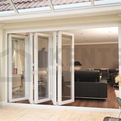 China Bi-Fold Patio Aluminium-Rahmen Tür vertikal Klappschub für den Balkon zu verkaufen
