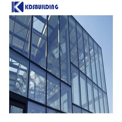 China Geluidsdichte gordijnmuursysteem getemperd dubbel glas verborgen frame aluminium gordijnmuur Te koop