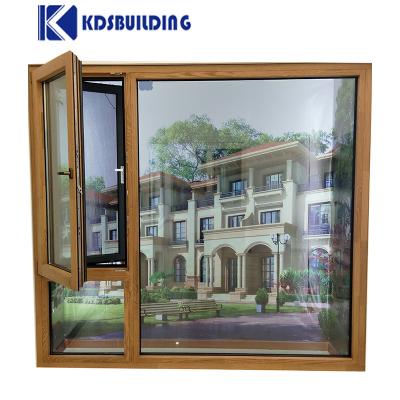 China Winddicht massief houten venster met dubbele glazuur gehard glas Te koop