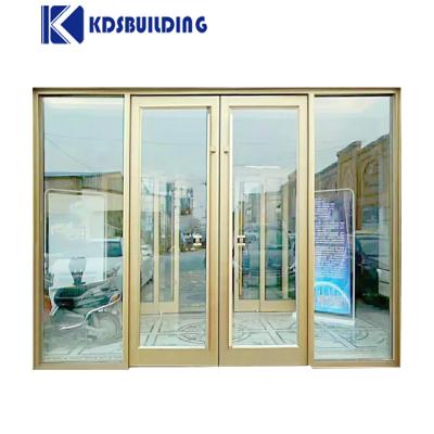 Cina Porta scorrevole automatica in alluminio esterno doppia porta a molla in vetro in vendita