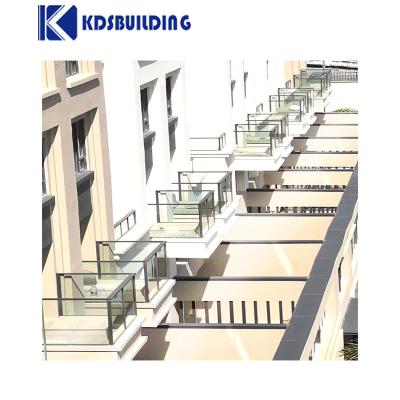 Cina Edificio in metallo Balcone ringhiera Temperato doppio vetro di alluminio ferro baluster in vendita