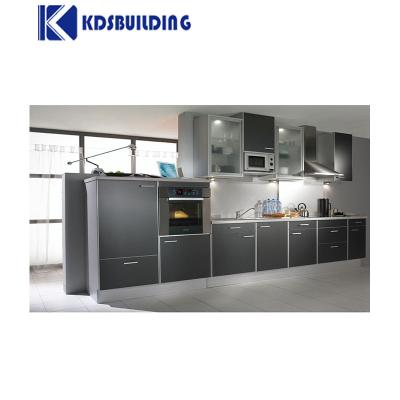 Cina Fibra di cartone Moderno Design Modulare Cucina Custom Armadio Nero Con Maniglia Pulita Meno Look in vendita