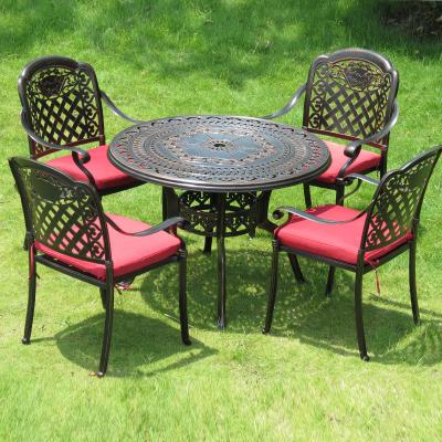 China Outdoor Furniture Garden Dining Set Round Cast Aluminum Set with Customizable Options for sale