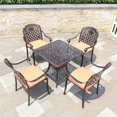 China Outdoor Furniture Garden Dining Set Round Cast Aluminum Set with Customizable Options for sale