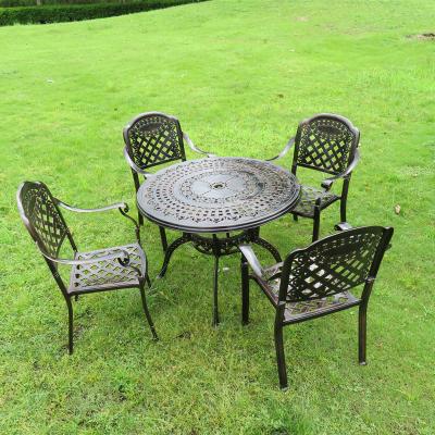 China Outdoor Furniture Garden Dining Set Round Cast Aluminum Set with Customizable Options for sale