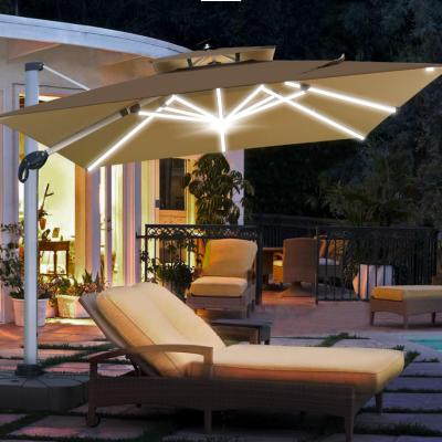 China 12ft Cantilever guarda-chuva Ideal para móveis de exterior e desenhos inspirados na natureza à venda