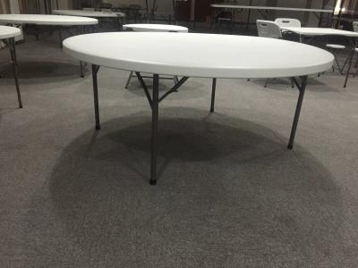 China Function Mail Packing HDPE Blow Molded Plastic Round Banquet Folding Table for Function for sale