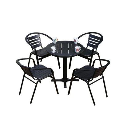China Modern Design Stacking Patio Garden Set with Stackable Outdoor Plastic Dining Chairs for sale
