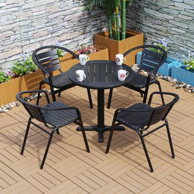 China Modern Design Stacking Patio Garden Set with Stackable Outdoor Plastic Dining Chairs for sale