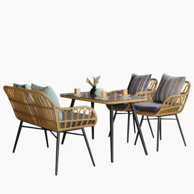 China 150kg Capacidade de peso Rattan Wicker Outdoor Tables Sets para Home Bar Mobiliário de jardim à venda