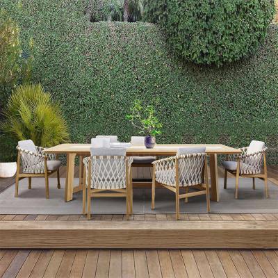 China Wooden Teak Patio Furniture with Comfortable Garden Dining Armchairs in Modern Design for sale