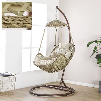 China Outdoor Wicker Single Seat Hanging Chair with Metal Stand and Cushion in Any Color for sale