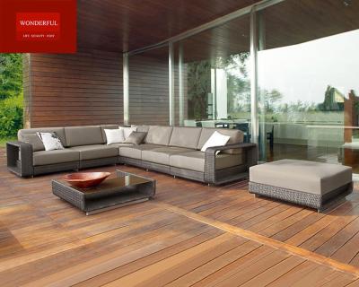 WhiteGrayCreamBrownBlackYellow Rattan L Shape Sofa for Outdoor Patio Wicker Furniture
