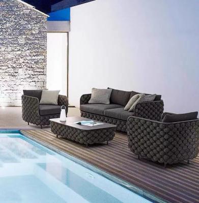 Cina Mobili per hotel all'aperto Divano per il tempo libero con telaio in alluminio e corda in vendita