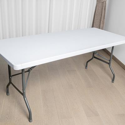 China Draagbare 6ft witte plastic eettafel voor buiten BBQ Kamperen en picknicken Te koop