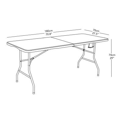 China Draagbare 6ft witte plastic eettafel voor buiten BBQ Kamperen en picknicken Te koop