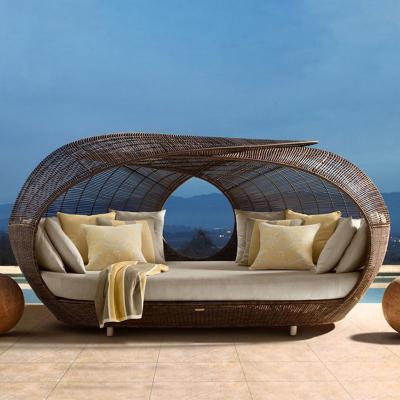 Cina Cushion morbido Mezzo rotondo letto da giorno di rotino per hotel all' aperto in Garden Sunbe in vendita