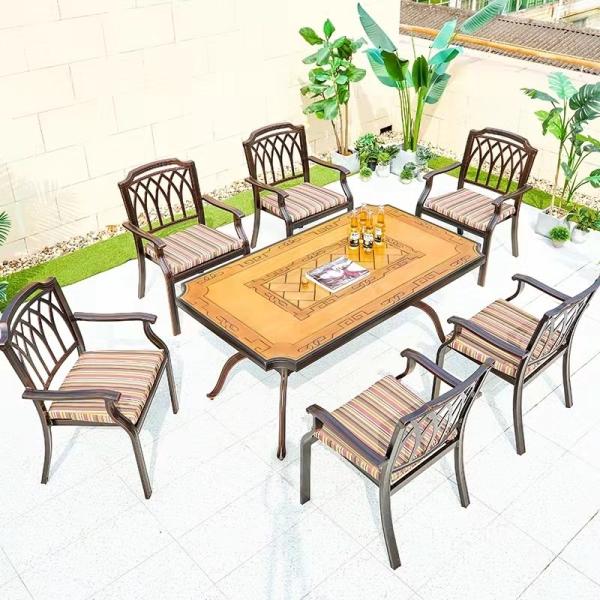 Quality Water Proof Dining Set for Outdoor Popular Patio Cast Aluminum Chairs and Table for sale