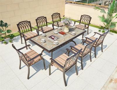 China Water Proof Dining Set for Outdoor Popular Patio Cast Aluminum Chairs and Table for sale