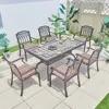 China Water Proof Dining Set for Outdoor Popular Patio Cast Aluminum Chairs and Table for sale