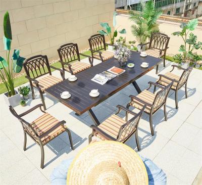 China Water Proof Dining Set for Outdoor Popular Patio Cast Aluminum Chairs and Table for sale