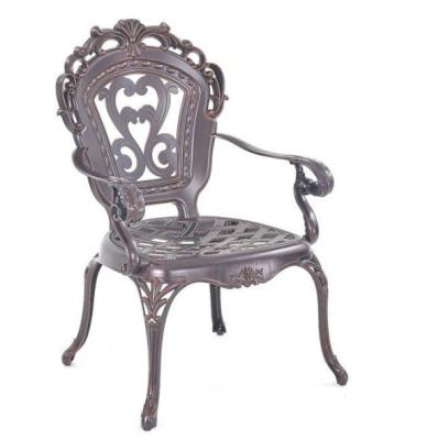 China Waterdichte villa ronde patio eetkamer tuin gegoten aluminium barbecue tafel en 6 stoelen Te koop