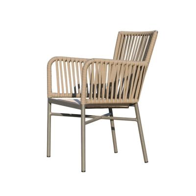 China Outdoor eetstoel in moderne stijl met aluminium frame en touw weven ontwerp Te koop