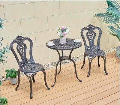 Cina Design Bistro Outdoor Cast Aluminum Set da pranzo sedia da giardino e tavolino rotondo in vendita