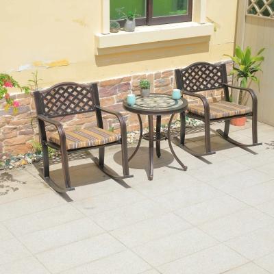 China Foldable Aluminum Rocking Chair for Adults Waterproof and Sunscreen Garden Furniture for sale