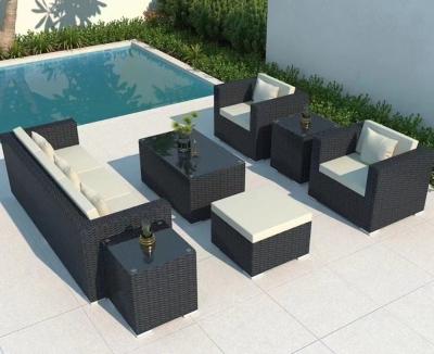 China Plastic Rattan Garden Corner Sofas Modern Outdoor Sectional Set for Patio Furniture for sale