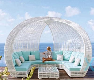 China General Waterproof Patio Lounge Chaise Poly Rattan Sun Bed for Outdoor Furniture for sale