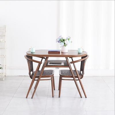 Cina Y Mail Packing Nordic Garden Cane Rattan Round Coffee Chair and Table Set per esterni in vendita