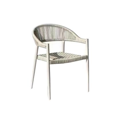 Chaise à manger en extérieur en métal moderne pour le jardin en extérieur