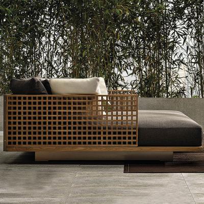 China Customized Sizes Outdoor Teak Bed Pool Furniture Solid Wood Daybed for Wood Patio Set for sale